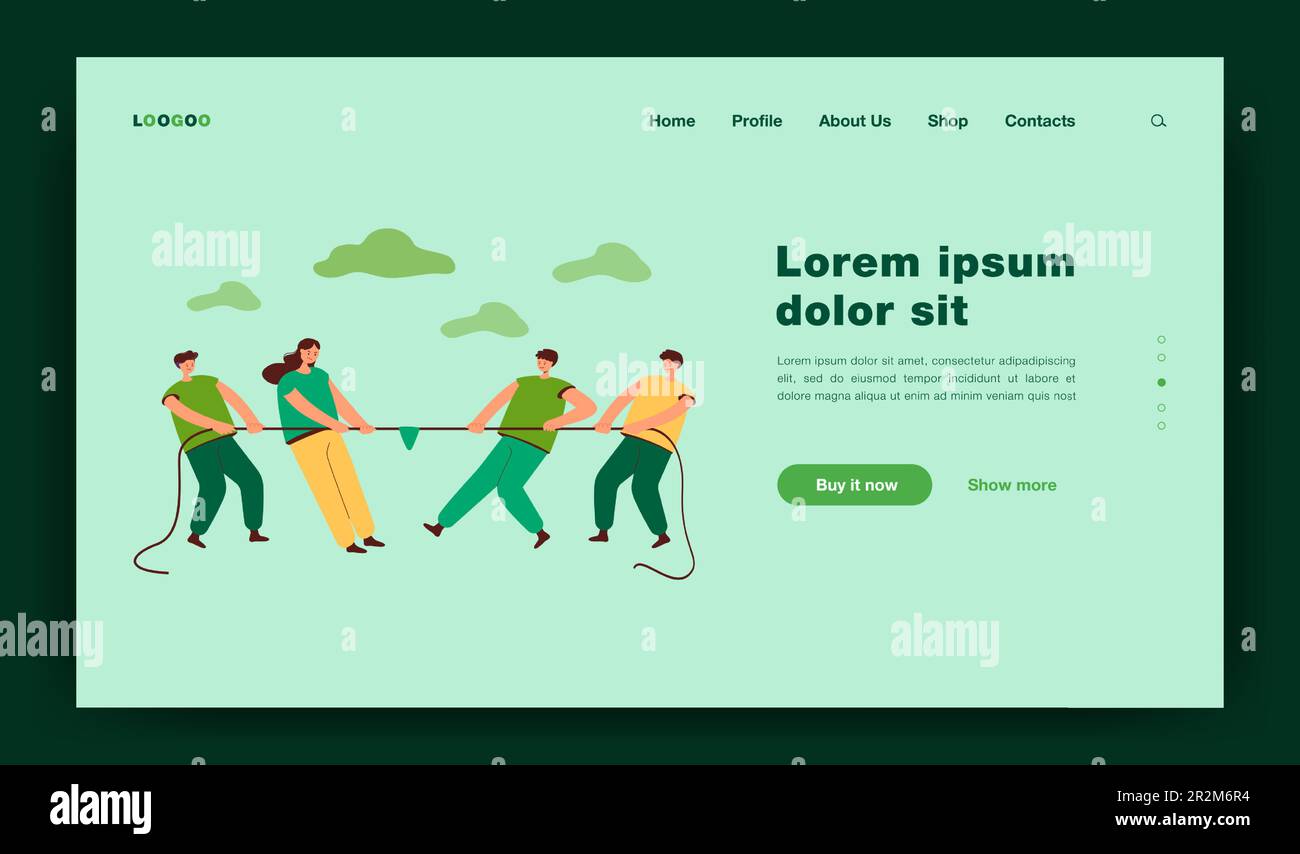 Two office teams of people pulling rope Stock Vector Image & Art - Alamy