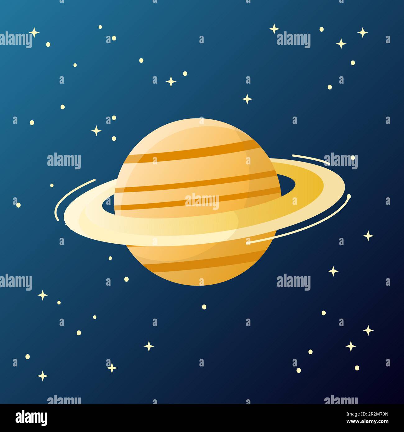 Saturn illustration. Round, stars, space, rings. Editable vector ...