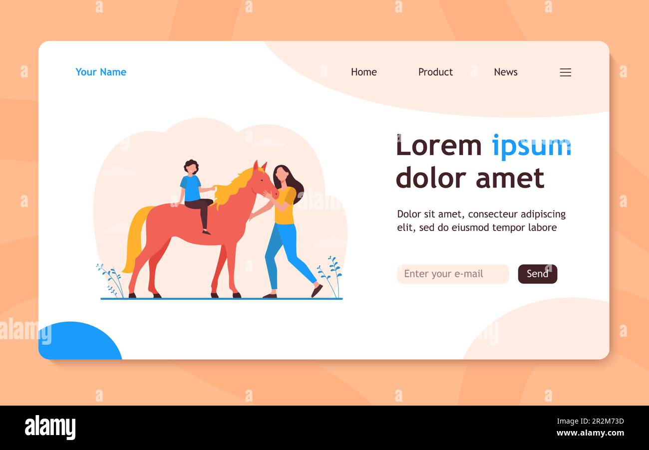 Little kid riding horse Stock Vector Image & Art - Alamy