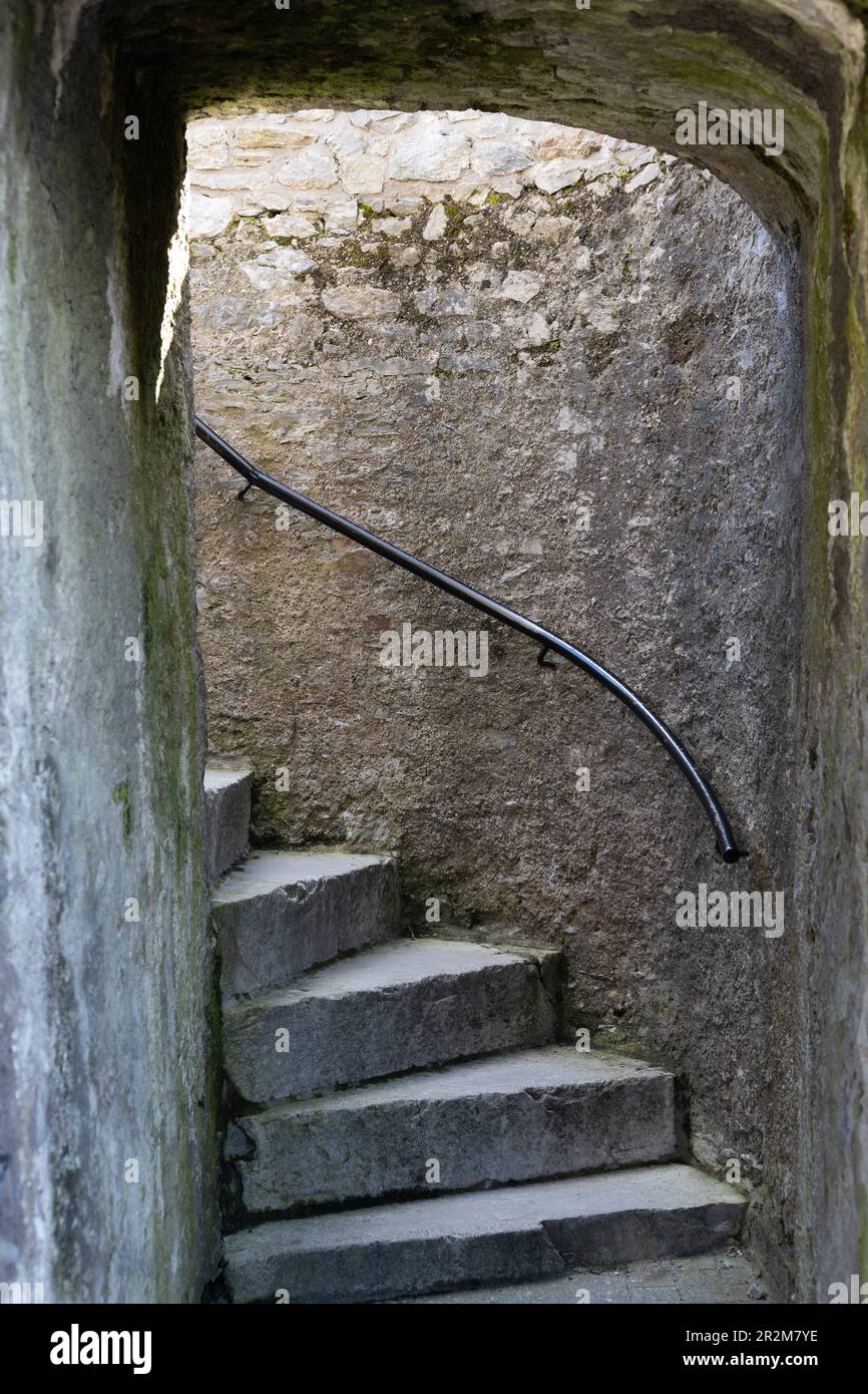 A spiral stone staircase at Elizabeth Fort in Cork city, Ireland Stock ...