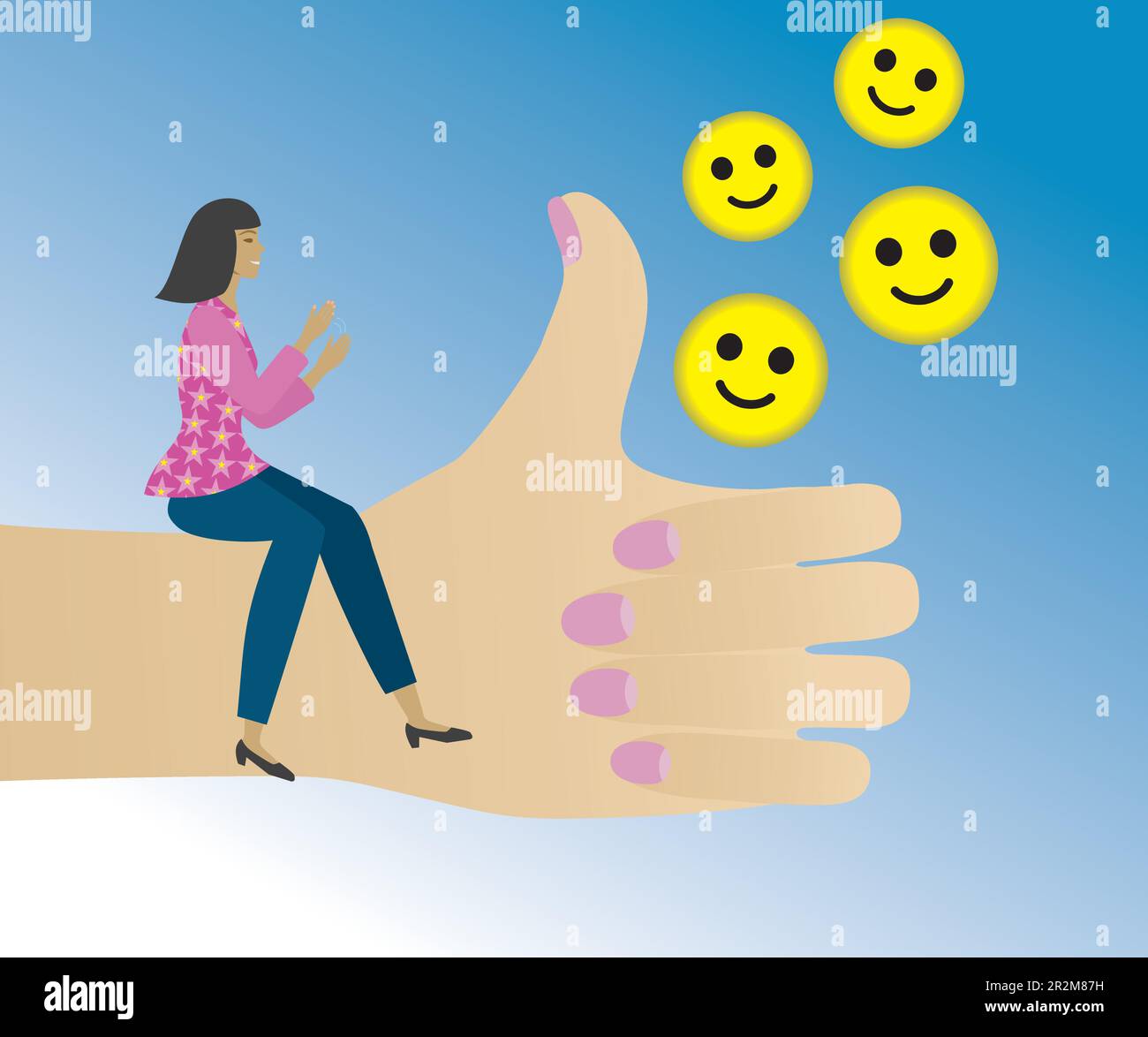 Woman thumb up on Stock Vector Images - Alamy