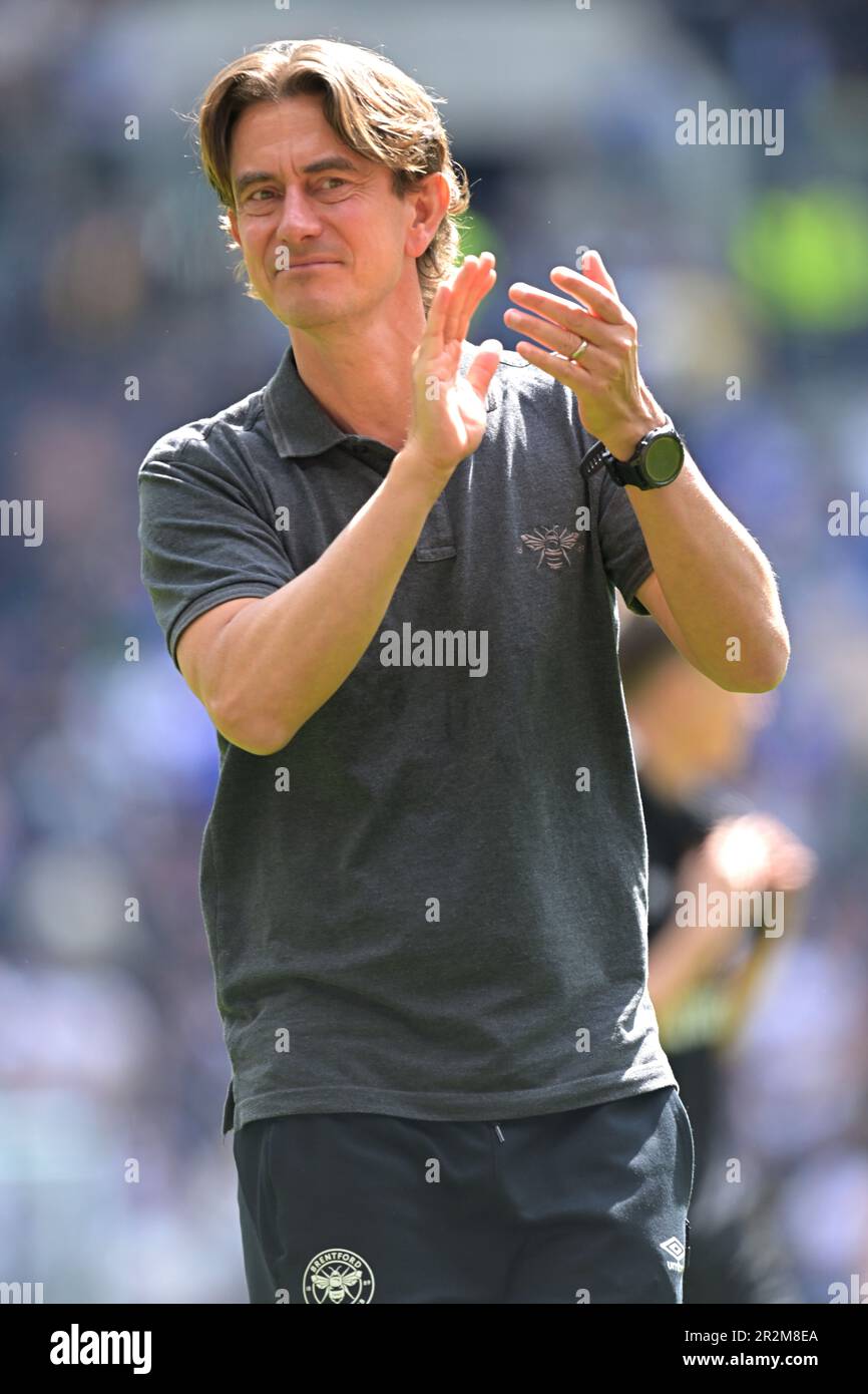 London, UK. 20th May, 2023. Thomas Frank Manager of Brentford FC during ...