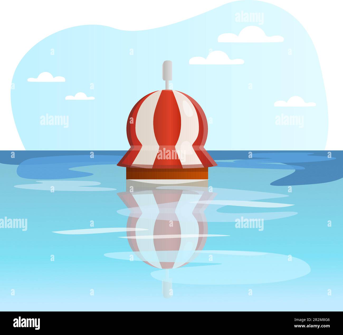 Buoy illustration. Sea, water, striped, float. Editable vector graphic ...