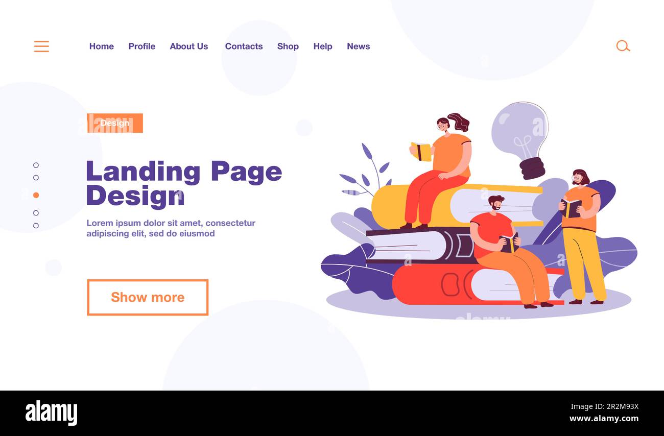 Happy tiny students reading books flat vector illustration Stock Vector ...