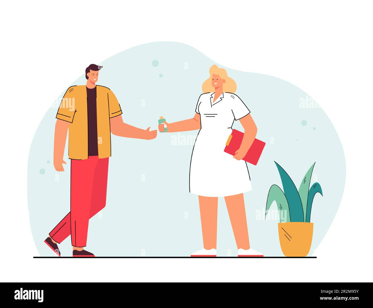 Cartoon doctor giving medicine to man Stock Vector Image & Art - Alamy