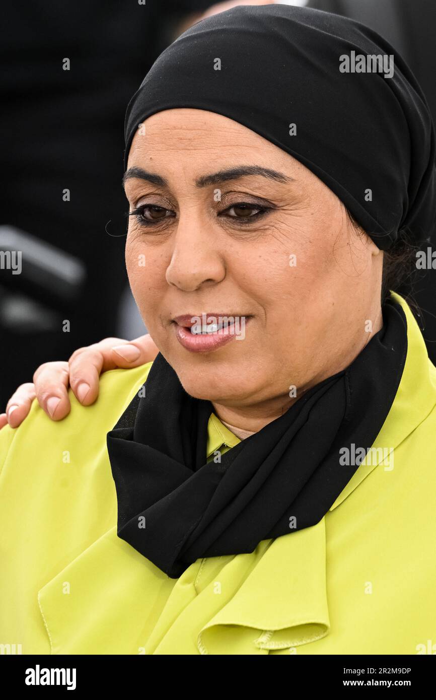 Olfa Hamrouni 76th Cannes Film Festival Photocall of the movie -Les fills d'Olfa- Cannes, France ...