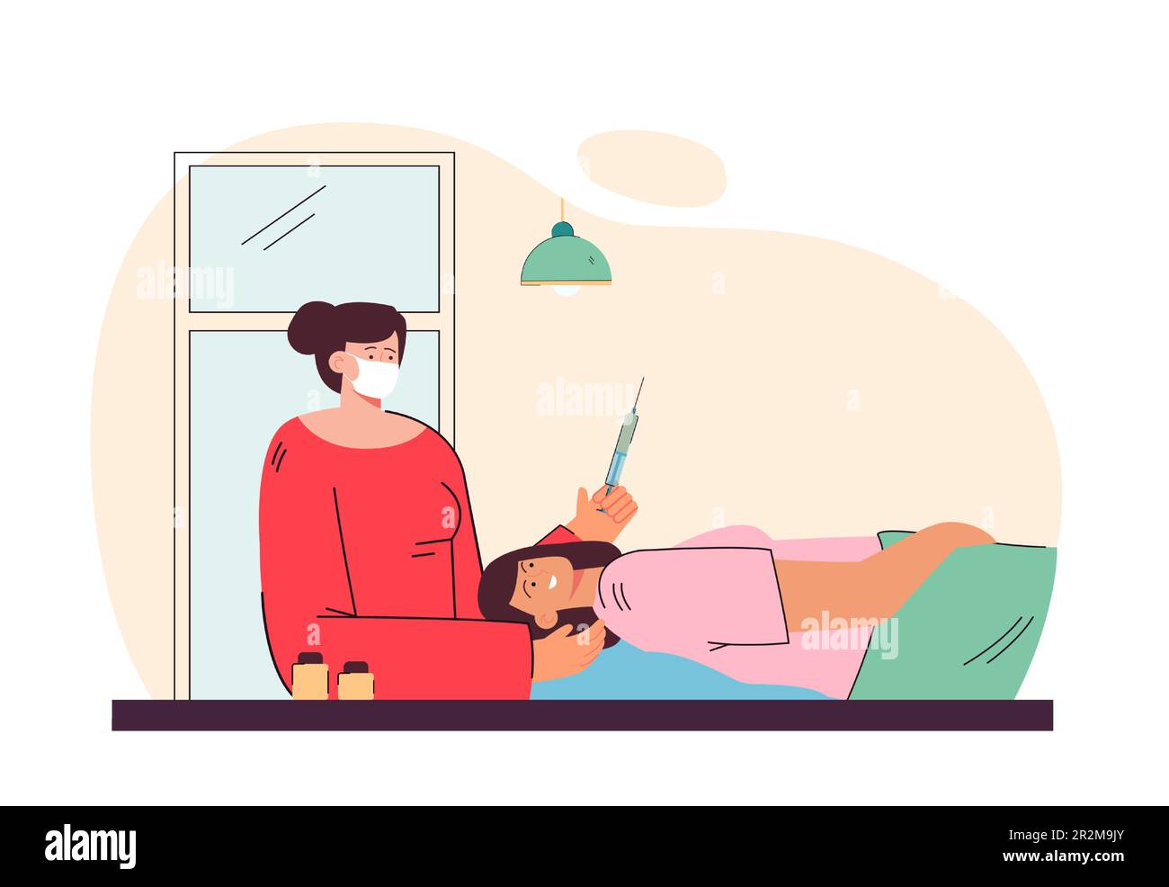 Doctor giving injection to woman Stock Vector Image & Art - Alamy