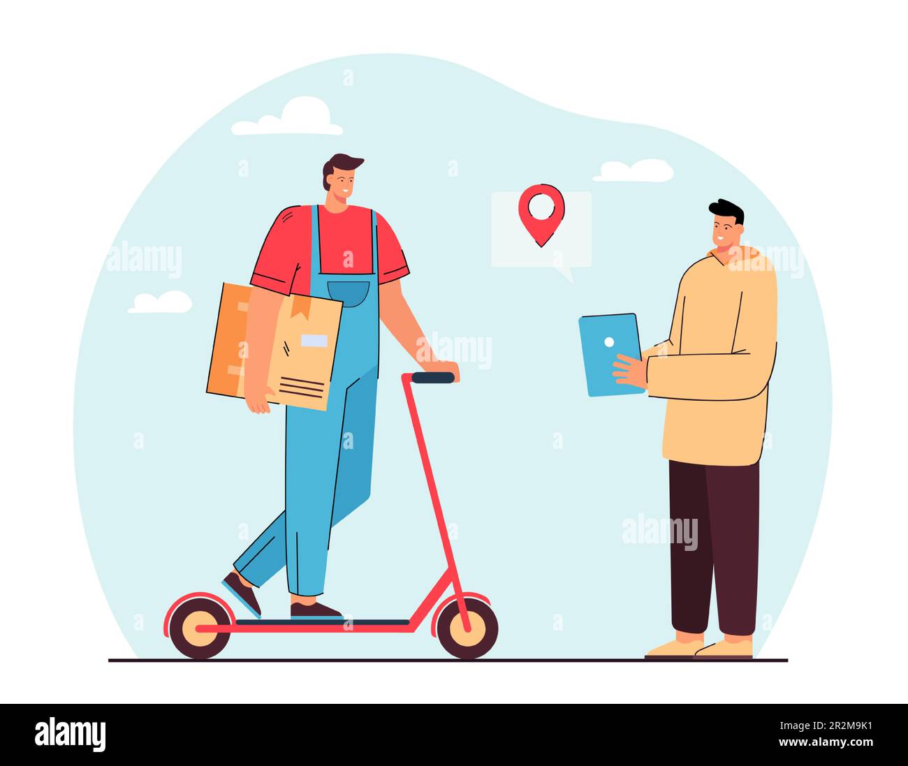 Man delivering goods vector illustration Stock Vector Image & Art - Alamy
