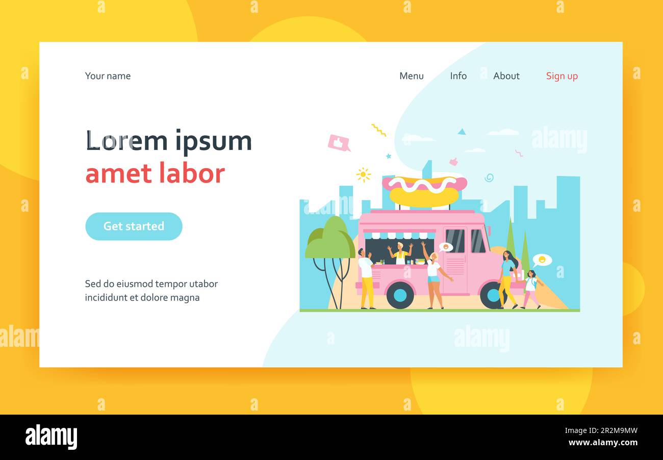 Donut food truck street Stock Vector Images - Alamy