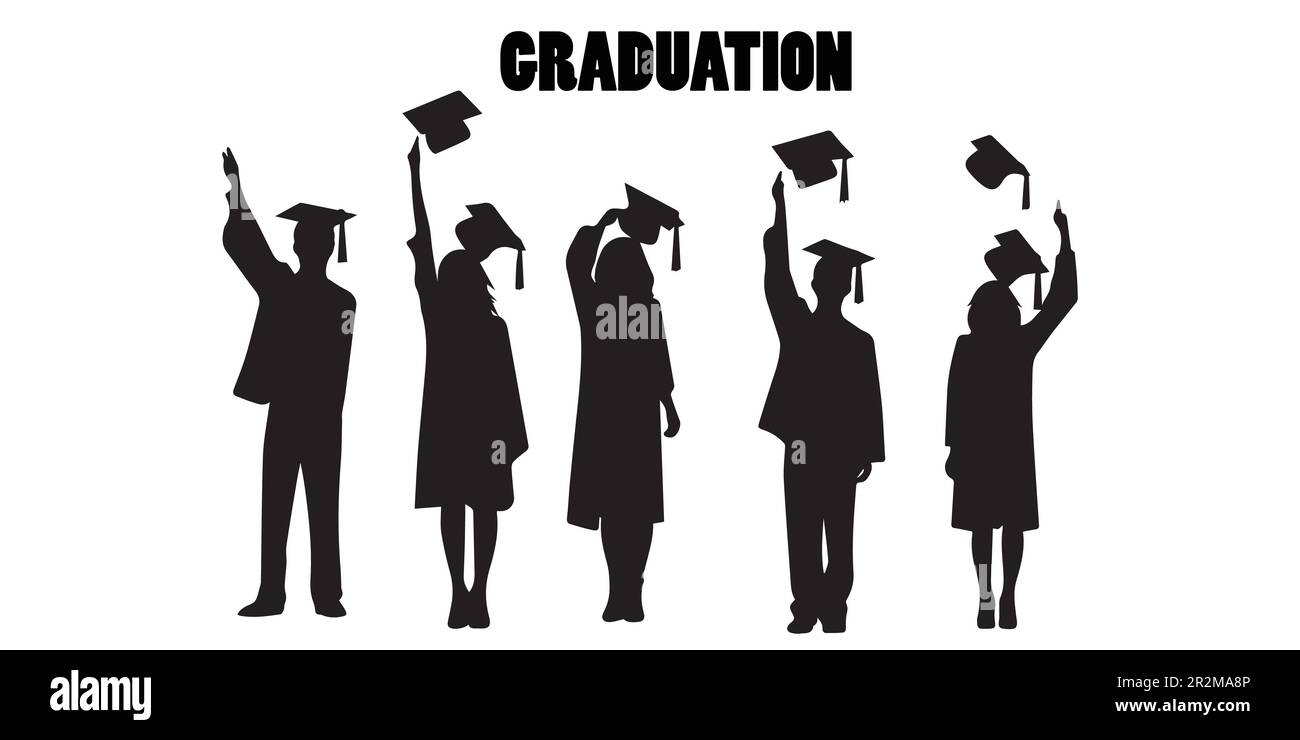 Silhouette graduations hi-res stock photography and images - Alamy