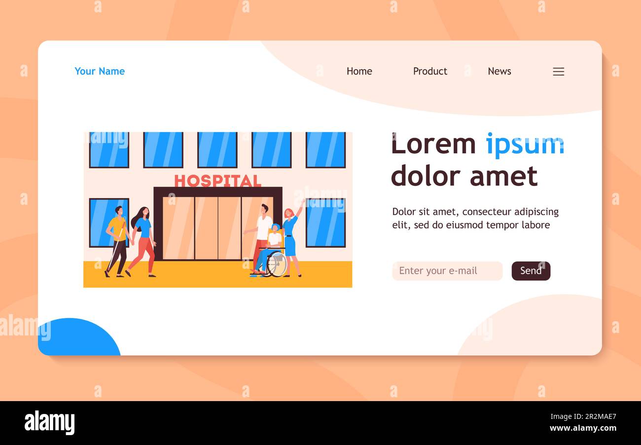 Patients and their relatives in front of hospital Stock Vector Image & Art - Alamy