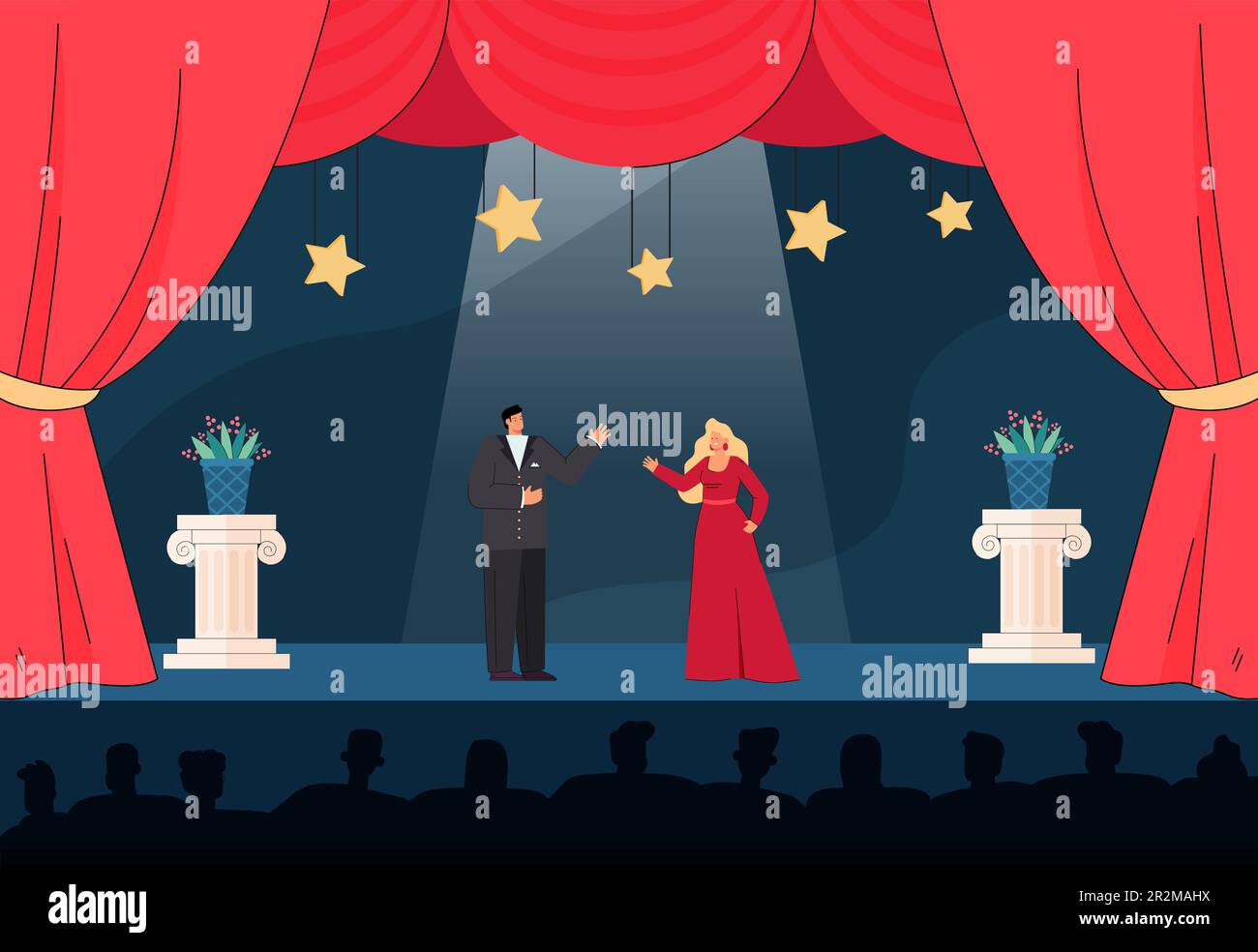 Woman singing microphone on Stock Vector Images - Alamy