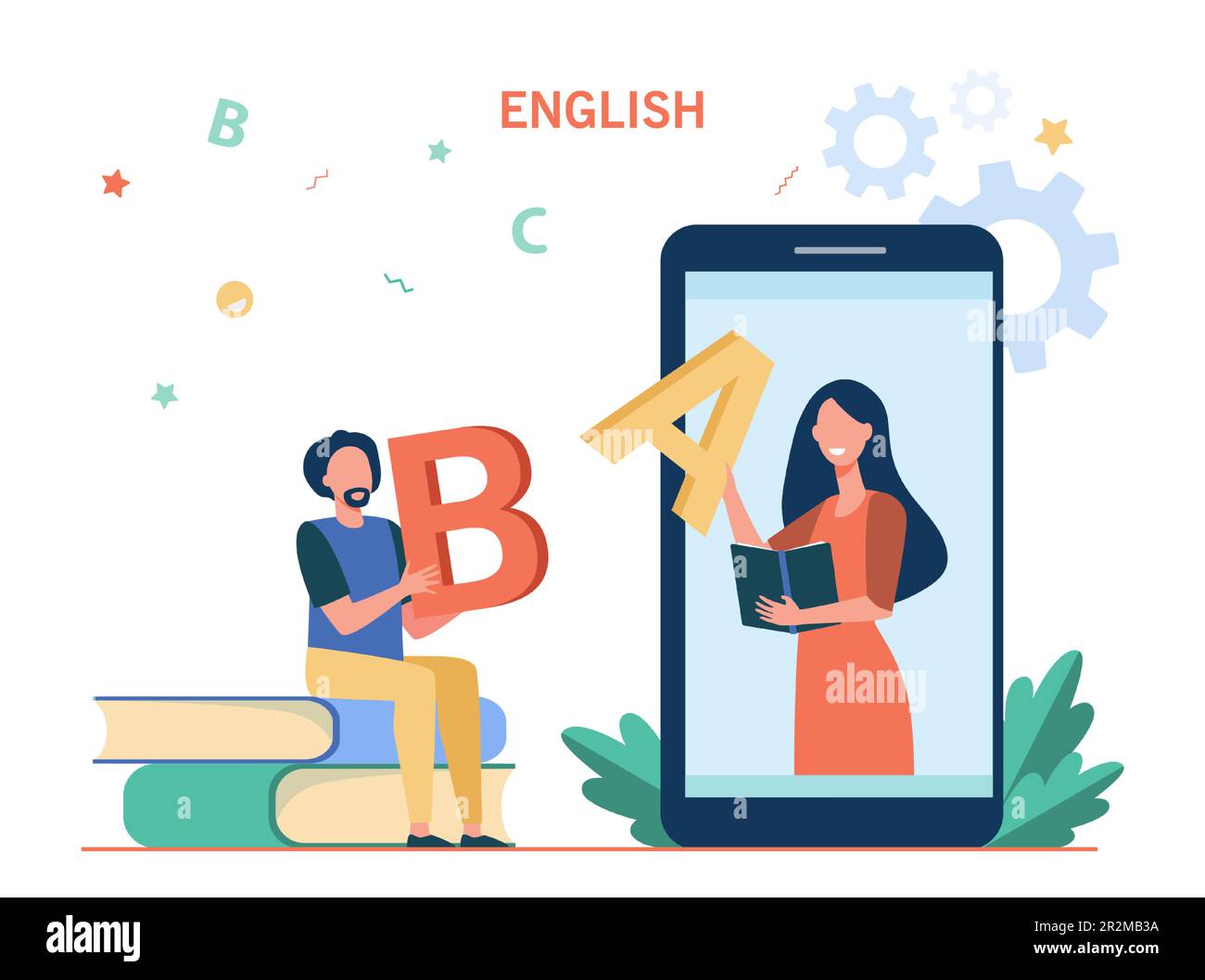 Man learning english Stock Vector Images - Alamy