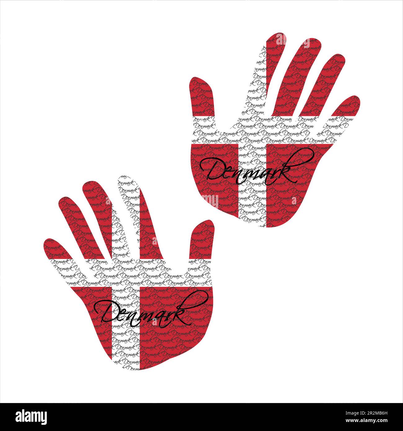 denmark flag hand vector Stock Vector Image & Art - Alamy