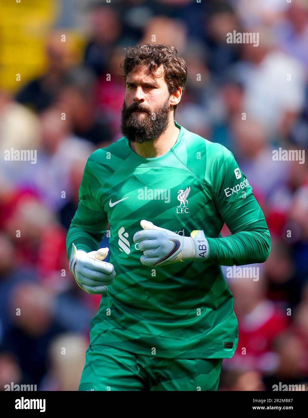 Liverpool goalkeeper Alisson Becker during the Premier League match at ...