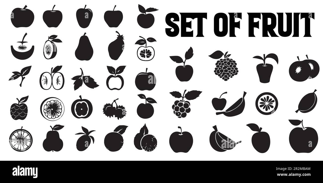 A set of fruits silhouette vector Stock Vector Image & Art - Alamy