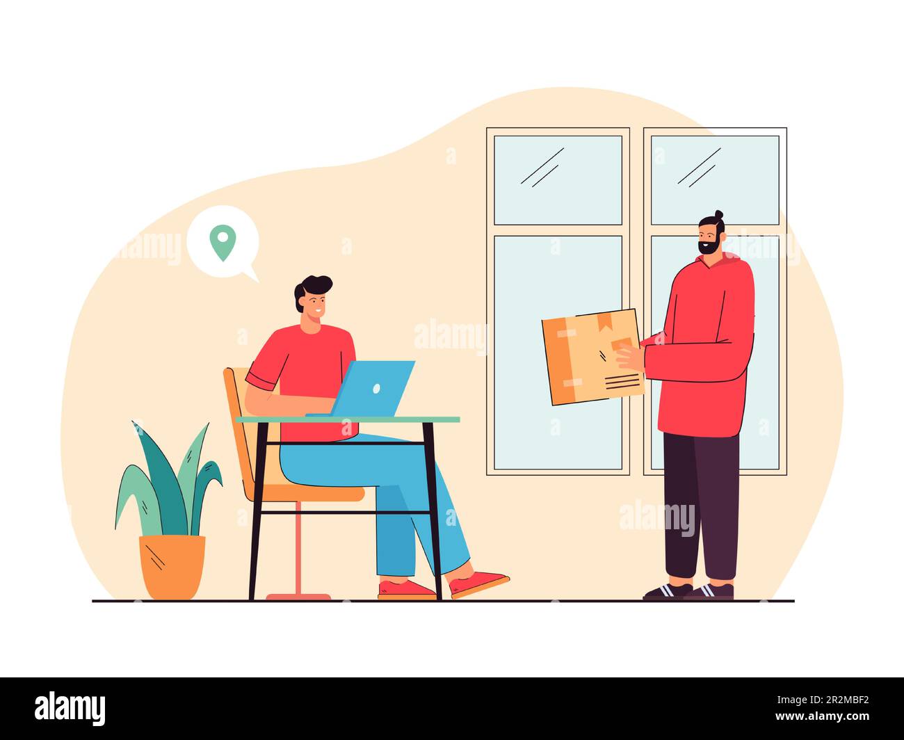 Man delivering goods vector illustration Stock Vector Image & Art - Alamy