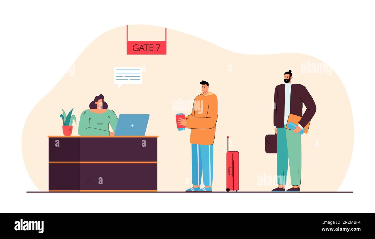 Man checking in for flight vector illustration Stock Vector Image & Art ...