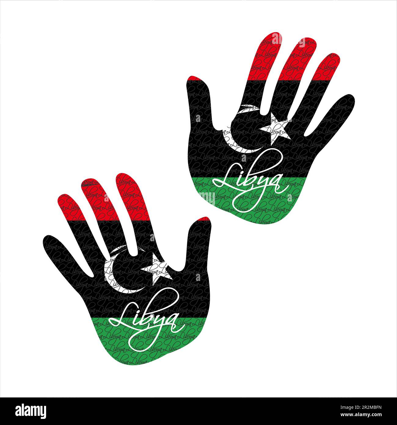 libya flag hand vector Stock Vector Image & Art - Alamy
