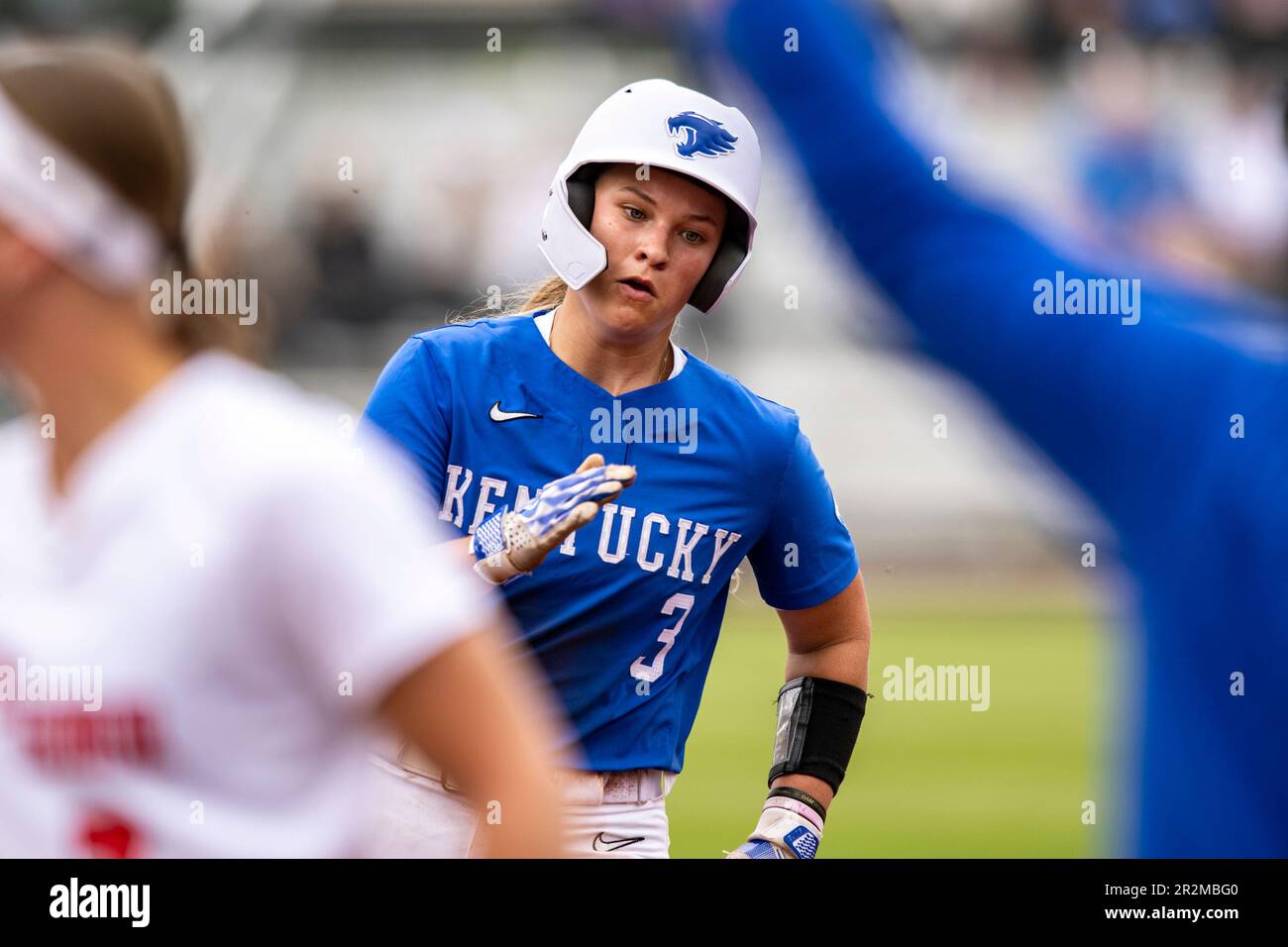 Kentucky outfielder Taylor Ebbs (3) runs during an NCAA softball game ...