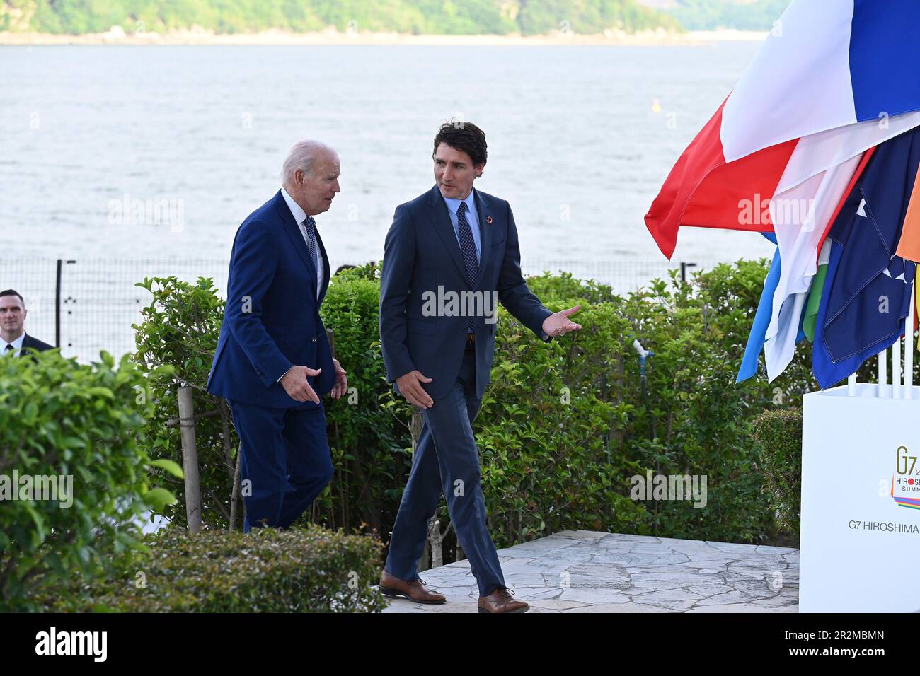 Hiroshima, Japan. 20th May, 2023. U.S. President Joe Biden, left, walks ...