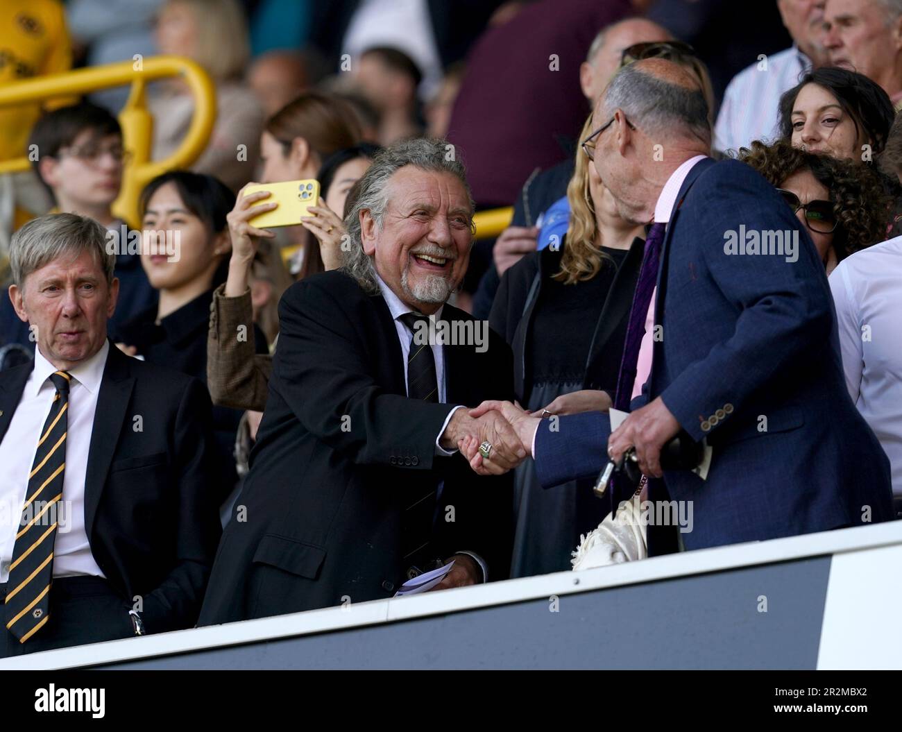 Robert Plant during the Premier League match at the Molineux Stadium ...