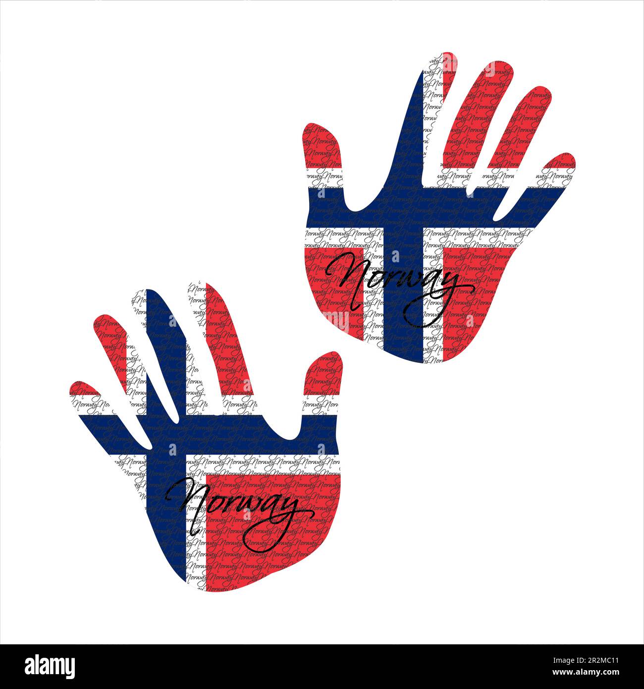 norway flag hand vector Stock Vector Image & Art - Alamy