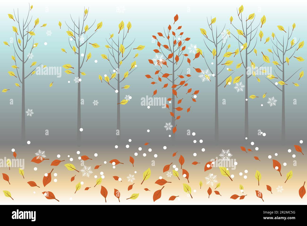 Winter forest leaves falling` Stock Vector Images - Alamy
