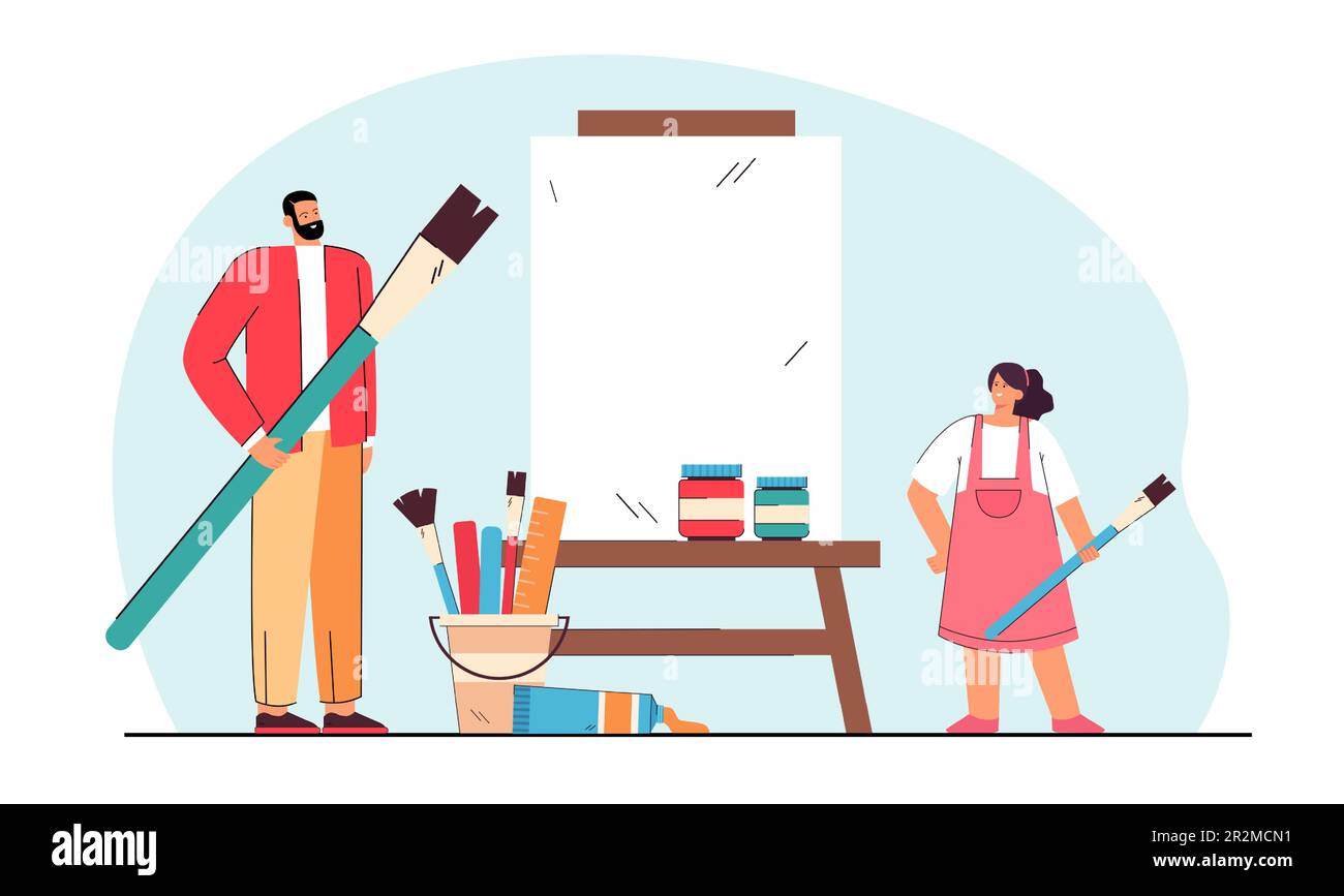 Male art student drawing at easel Cut Out Stock Images & Pictures - Alamy