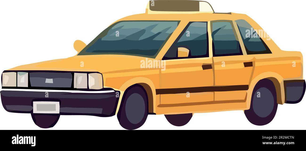 Yellow taxi vector illustration over white Stock Vector Image & Art - Alamy