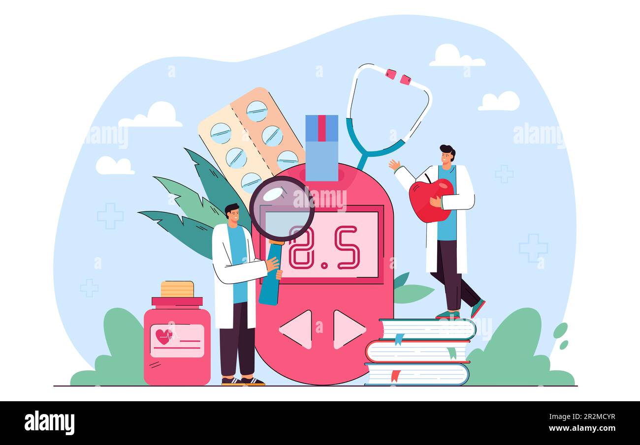 Checking blood sugar glucose Cut Out Stock Images & Pictures - Alamy