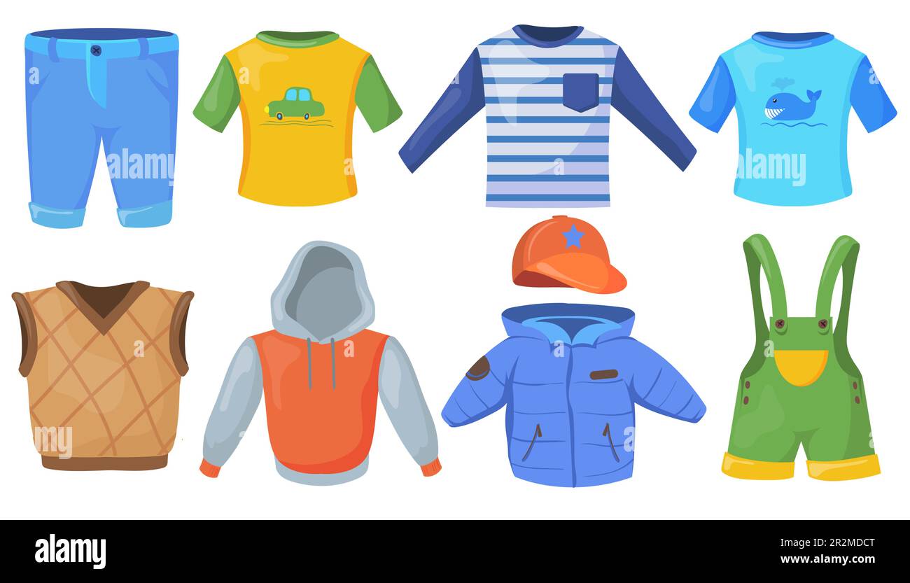 Set of casual male clothes for kids Stock Vector Image & Art - Alamy