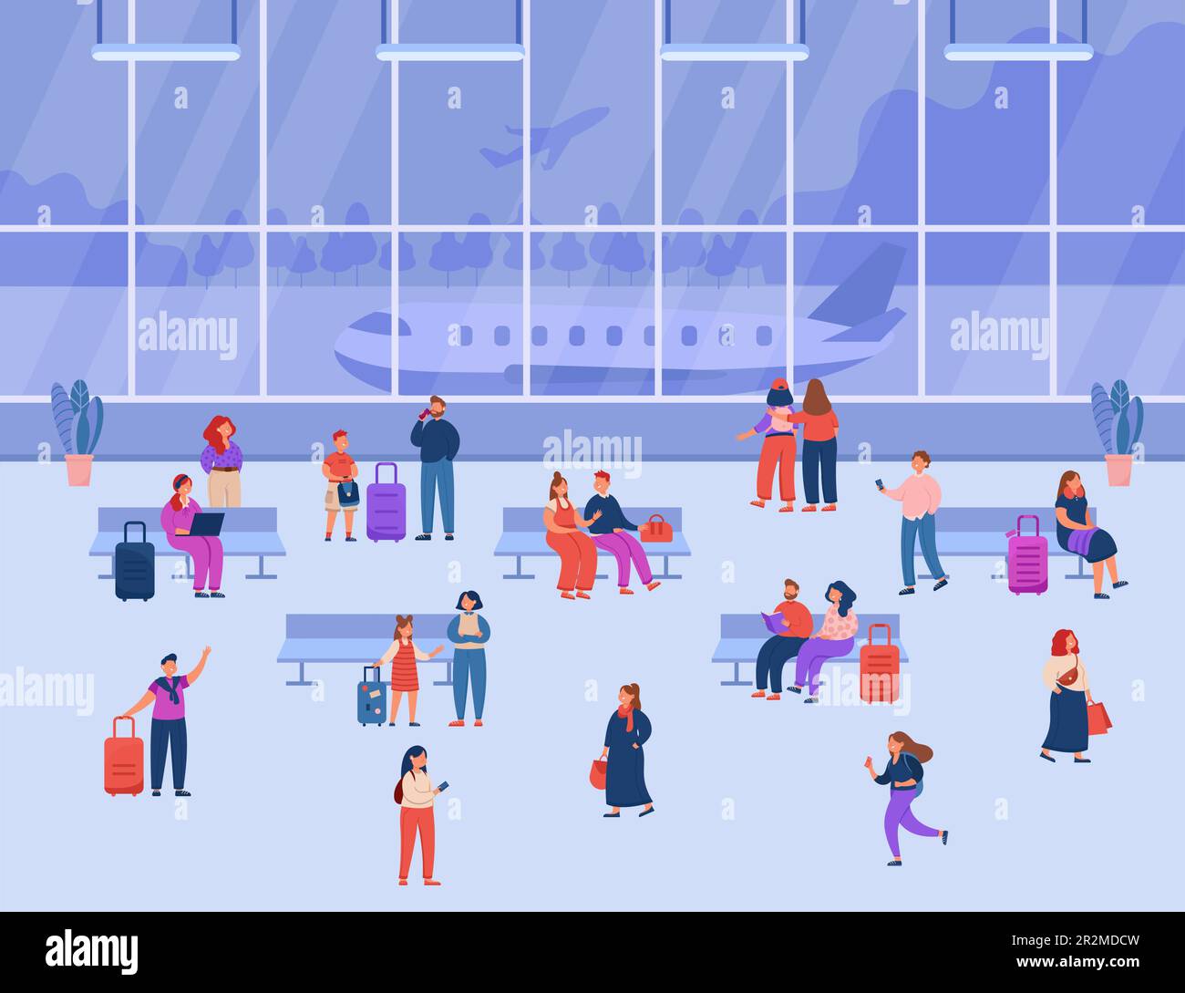 Passengers sitting in flight Stock Vector Images - Alamy