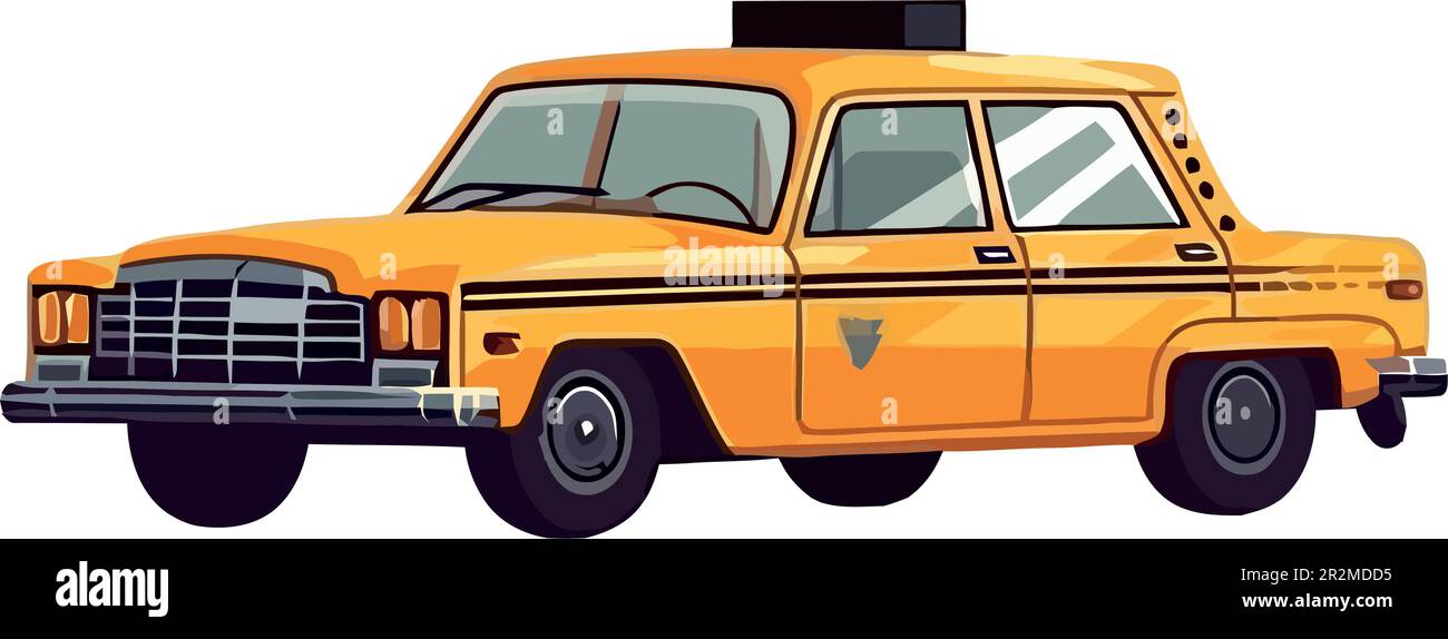 Yellow taxi vector over white Stock Vector Image & Art - Alamy