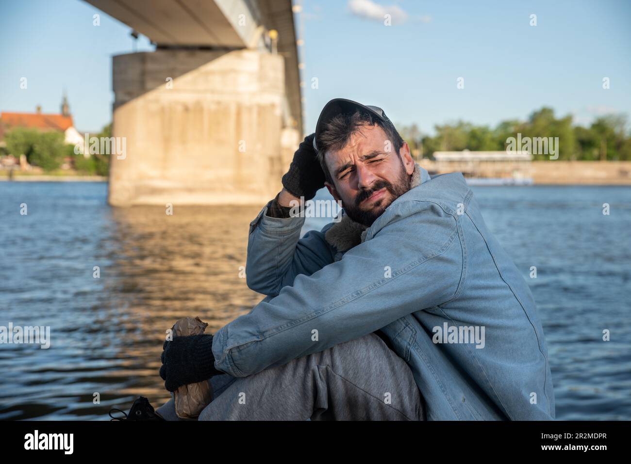 Homeless people under bridge in hi-res stock photography and images - Alamy