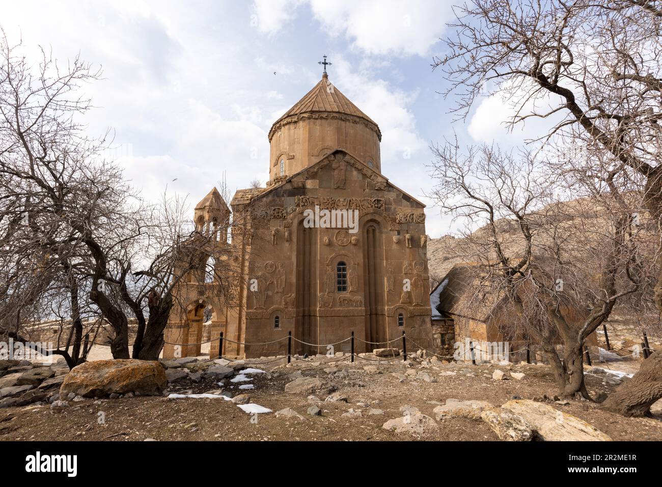 Eastern side of medieval Armenian Cathedral of Holy Cross its bas ...
