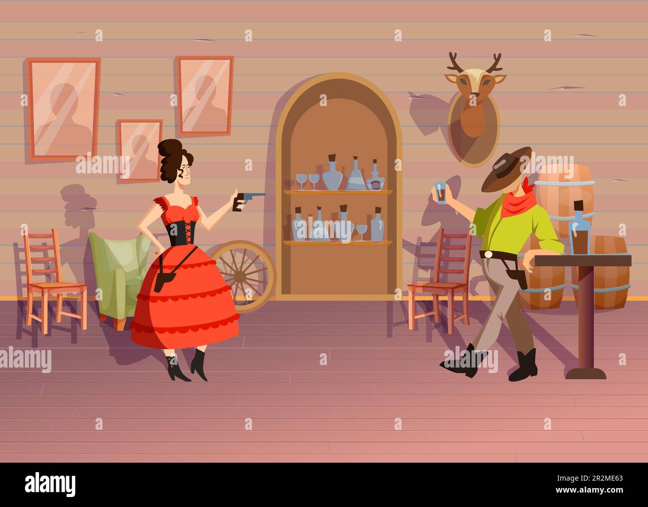 Cowboy woman in hat Stock Vector Images - Alamy