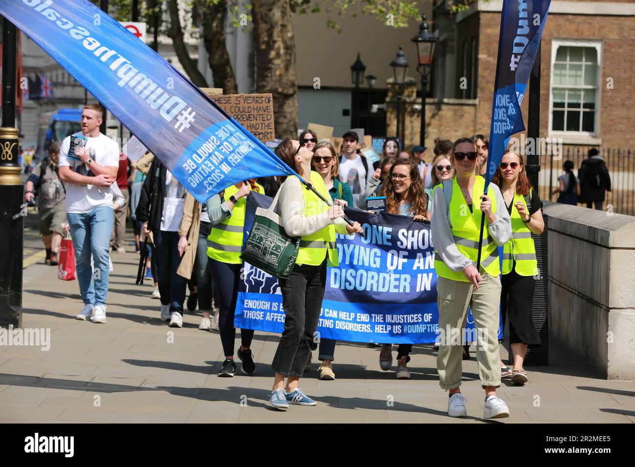 London, UK. 20 May 2023. March for people affected by eating disorders ...