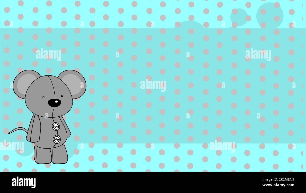 mouse plush toy cartoon standing on colorful background illustration in ...
