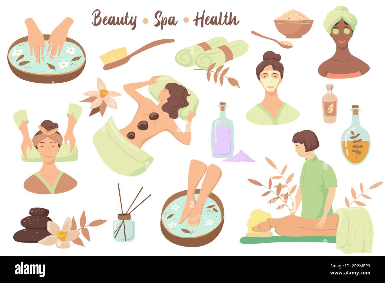 Set of beauty symbols and spa procedures Stock Vector Image & Art - Alamy