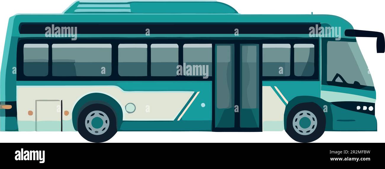 Blue tour bus over white Stock Vector Image & Art - Alamy
