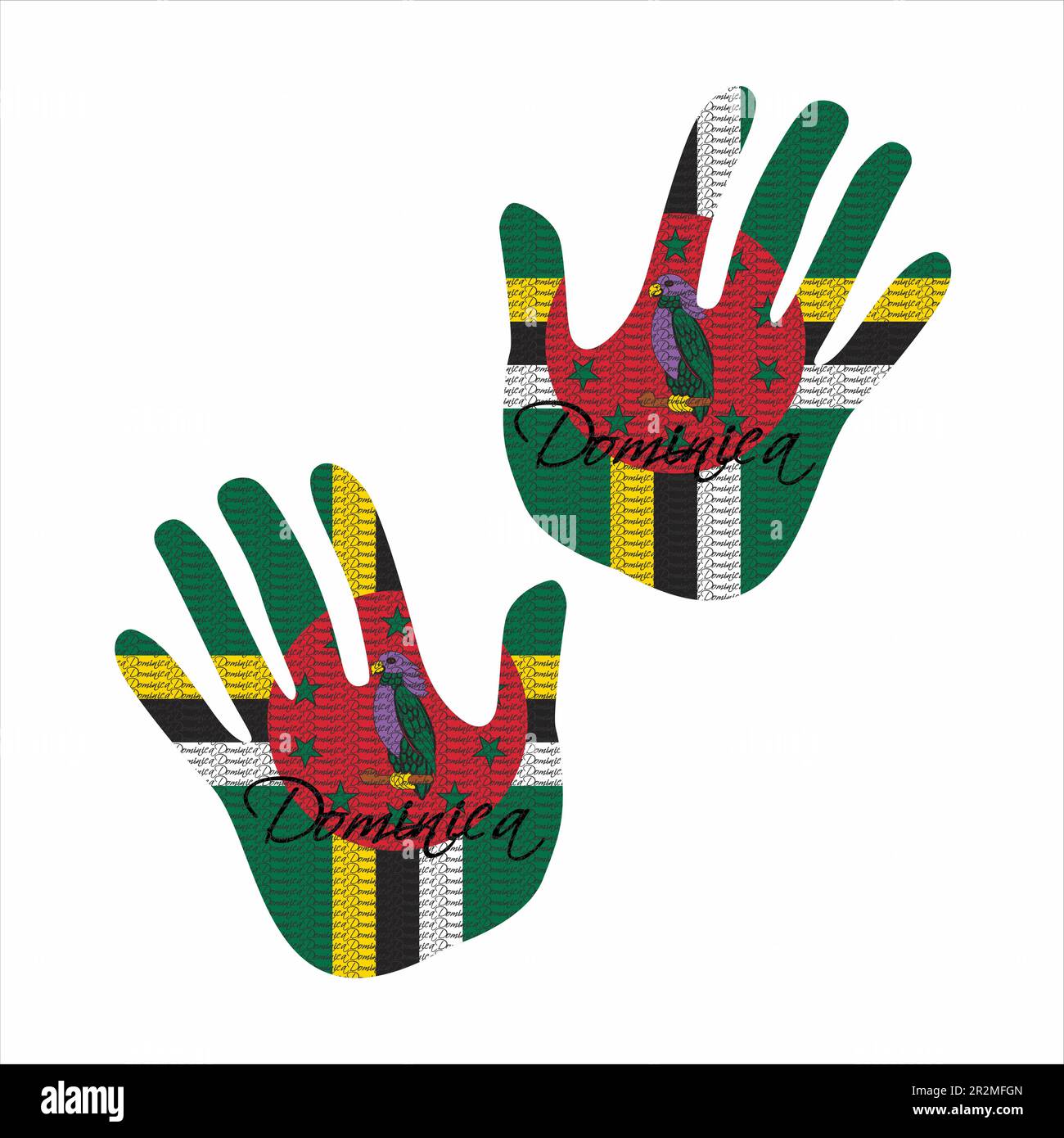dominica flag hand vector Stock Vector Image & Art - Alamy