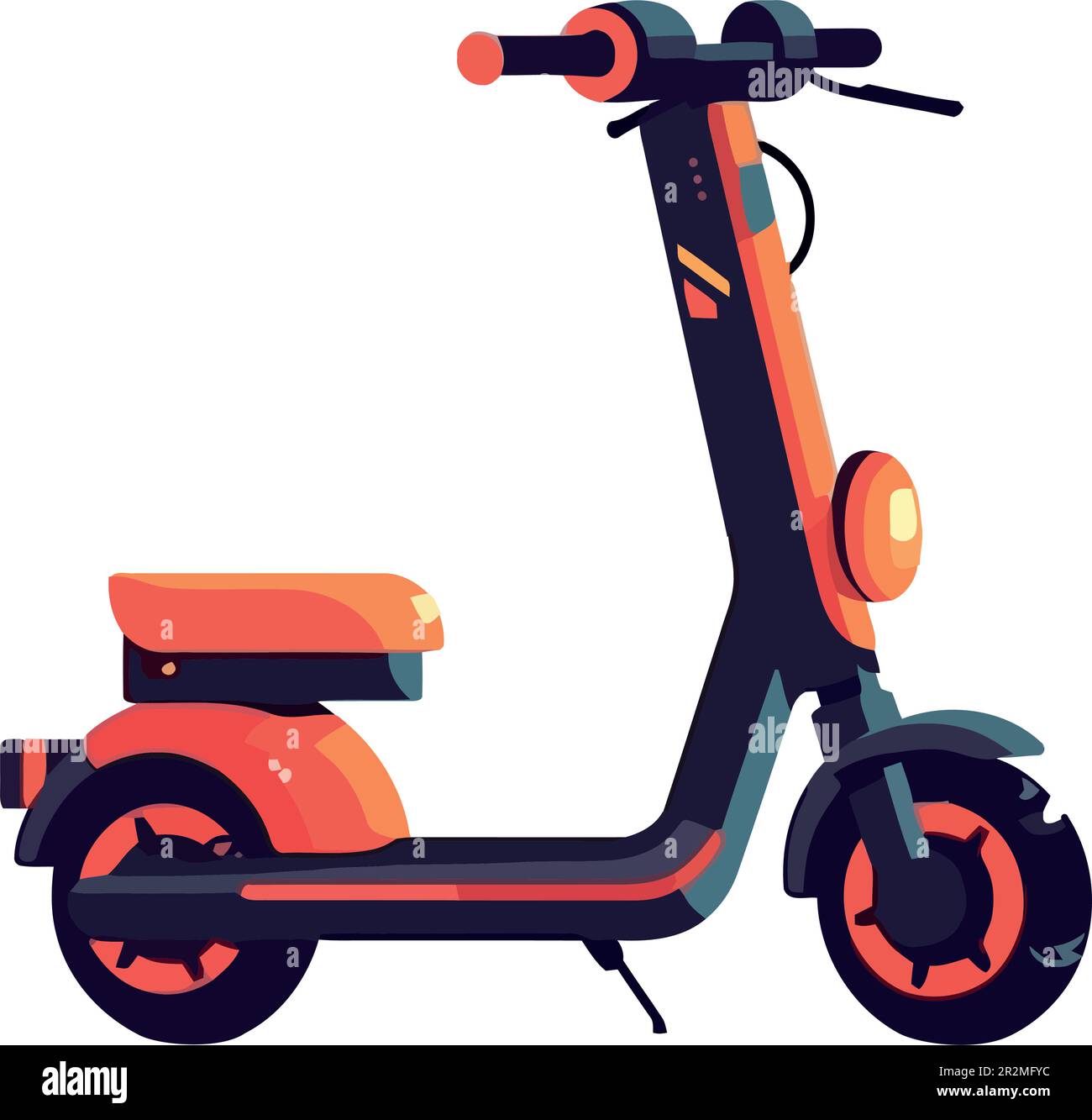 Orange and white scooter Stock Vector Images - Alamy