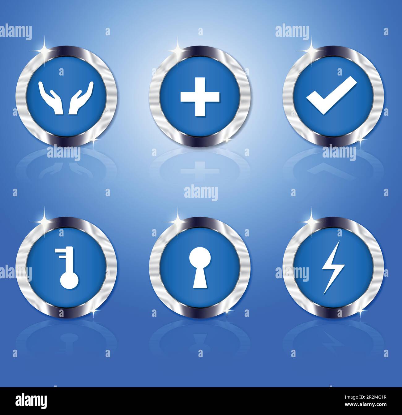 Realistic blue crystal glass metal shield include safety and protection ...