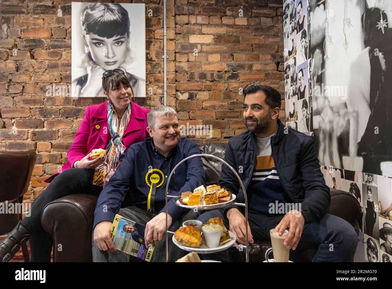 First Minister of Scotland Humza Yousaf with local SNP council ...