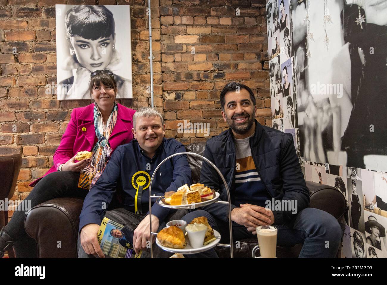 First Minister of Scotland Humza Yousaf with local SNP council ...
