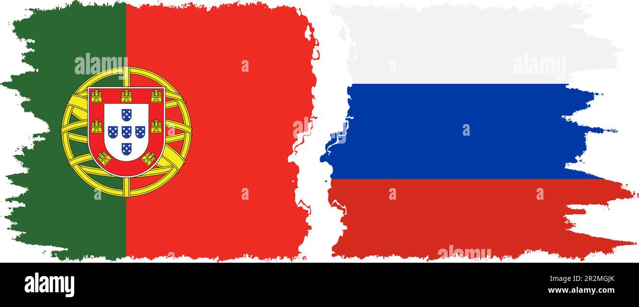Russia and Portugal grunge flags connection, vector Stock Vector Image ...