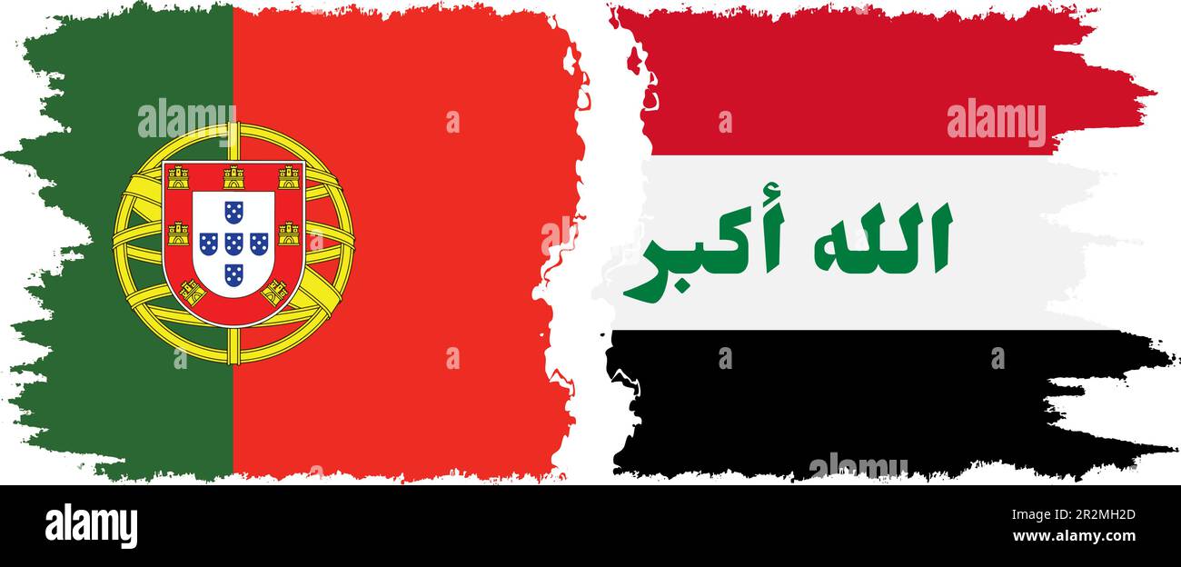 Iraq and Portugal grunge flags connection, vector Stock Vector Image ...