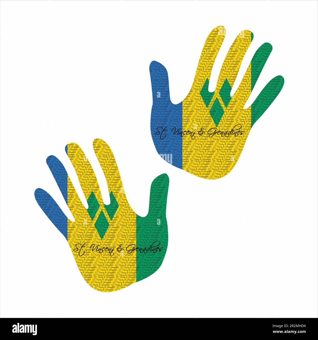 Saint Vincent dan Grenadines flag hand vector Stock Vector Image & Art ...