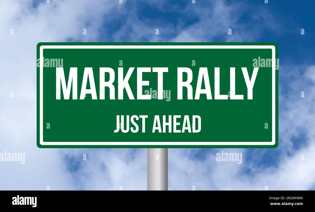 Market Rally just ahead road sign on blue sky background Stock Photo ...